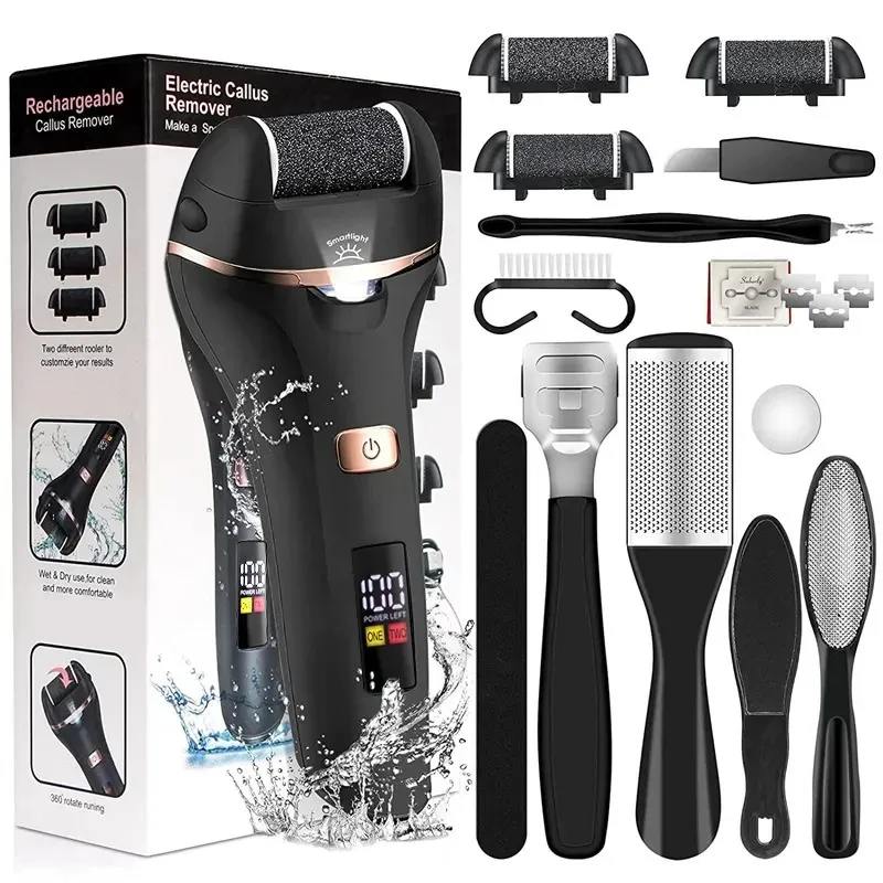 Waterproof Rechargeable Electric Foot File for Heels Grinding Pedicure ...
