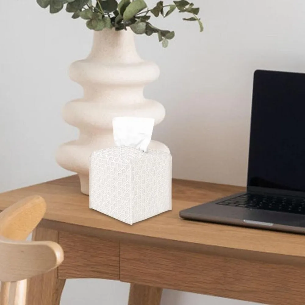 PU Leather Tissue Storage Box Large Capacity Square Shape Napkin Holder ...