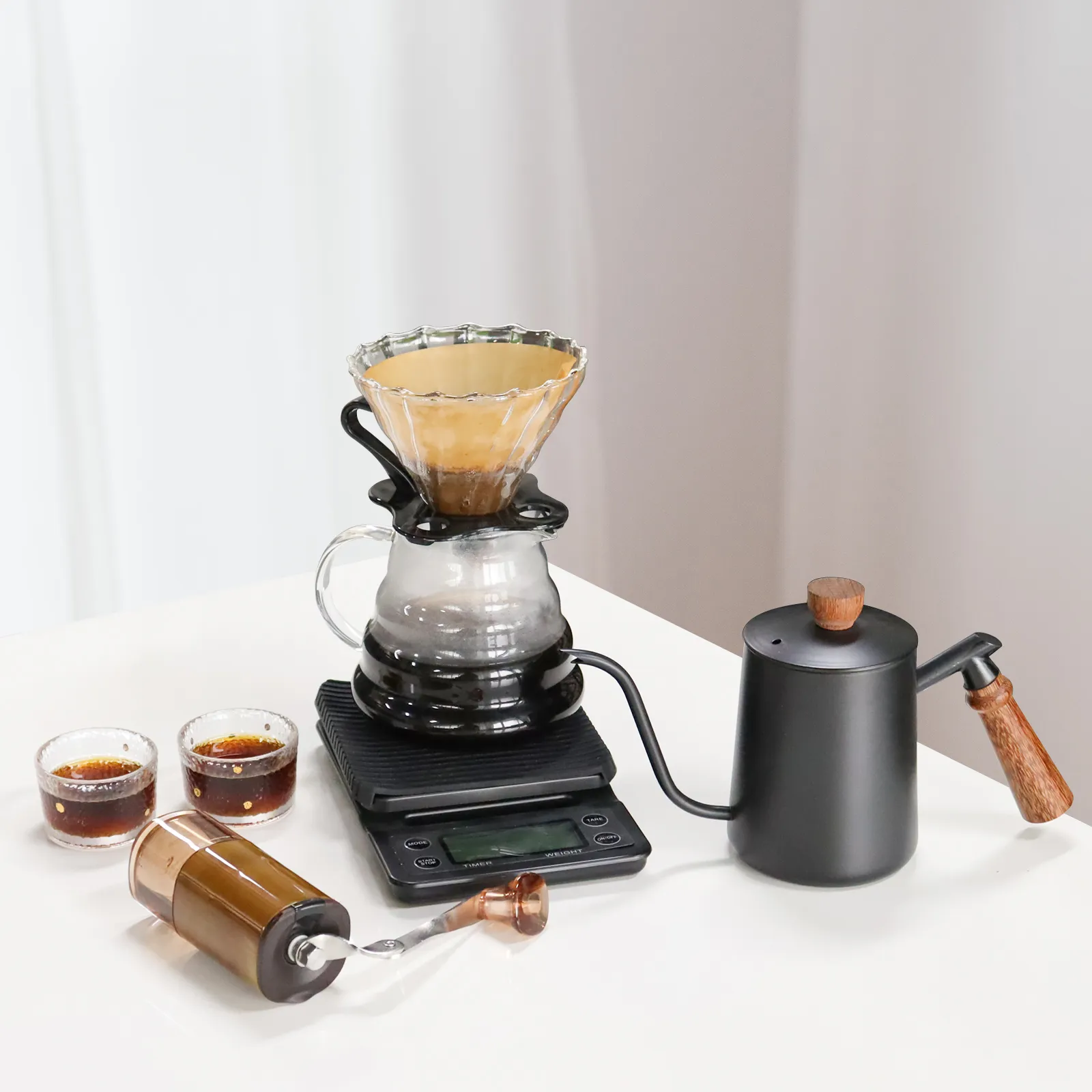 Pour Over Coffee Maker Kit - Portable Metal Box Set w/ Kettle, Mug ...