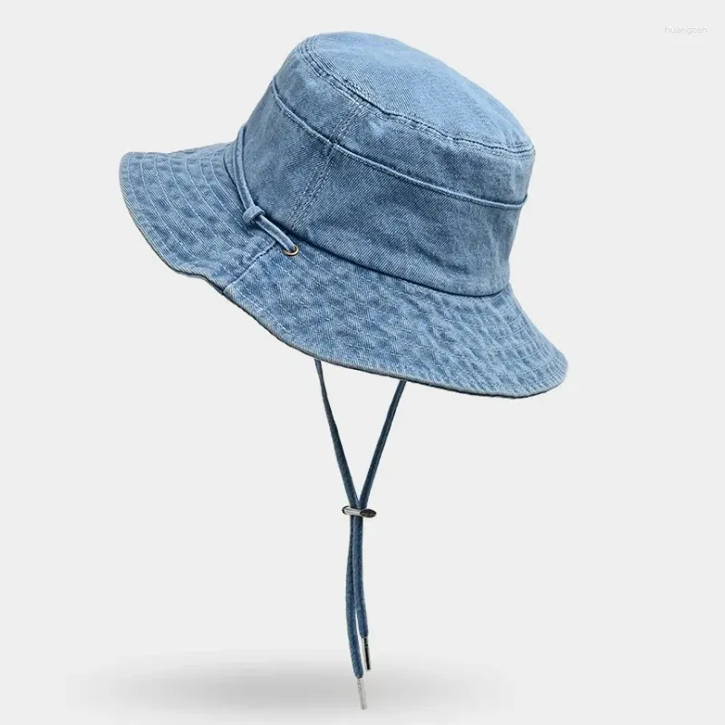 Berets Basques 2024 Washed Denim Bucket Hat For Women And Men Soft ...