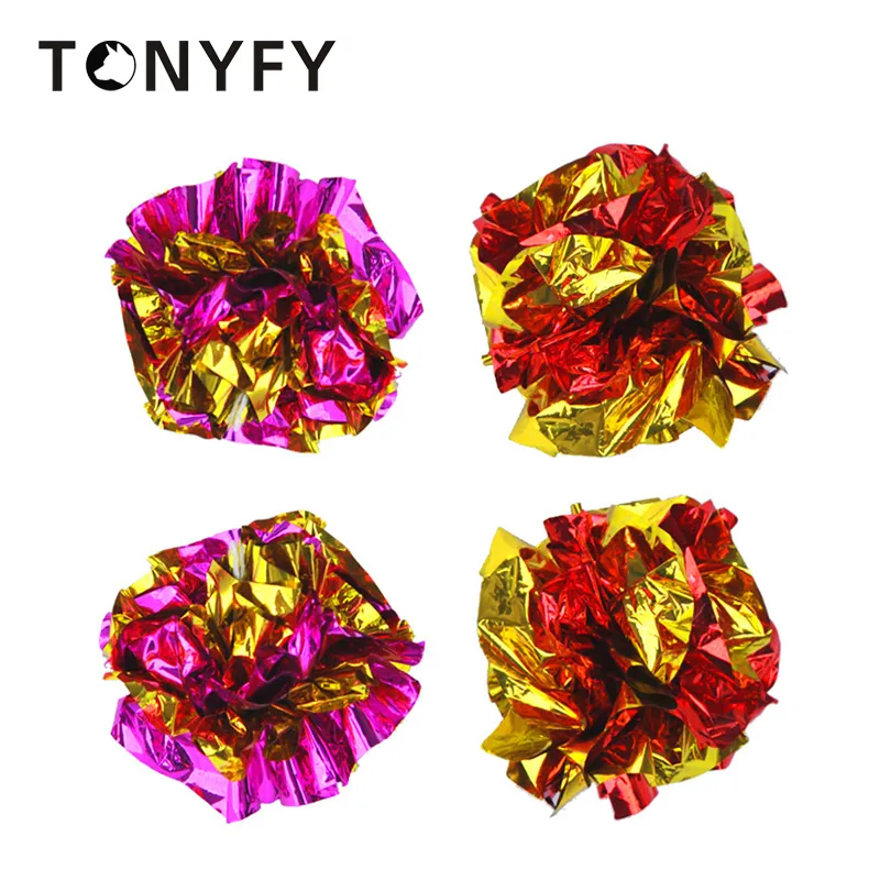 Crinkle Balls Cat Toys Set - Shiny Mylar Balls, Interactive Cat Sound ...