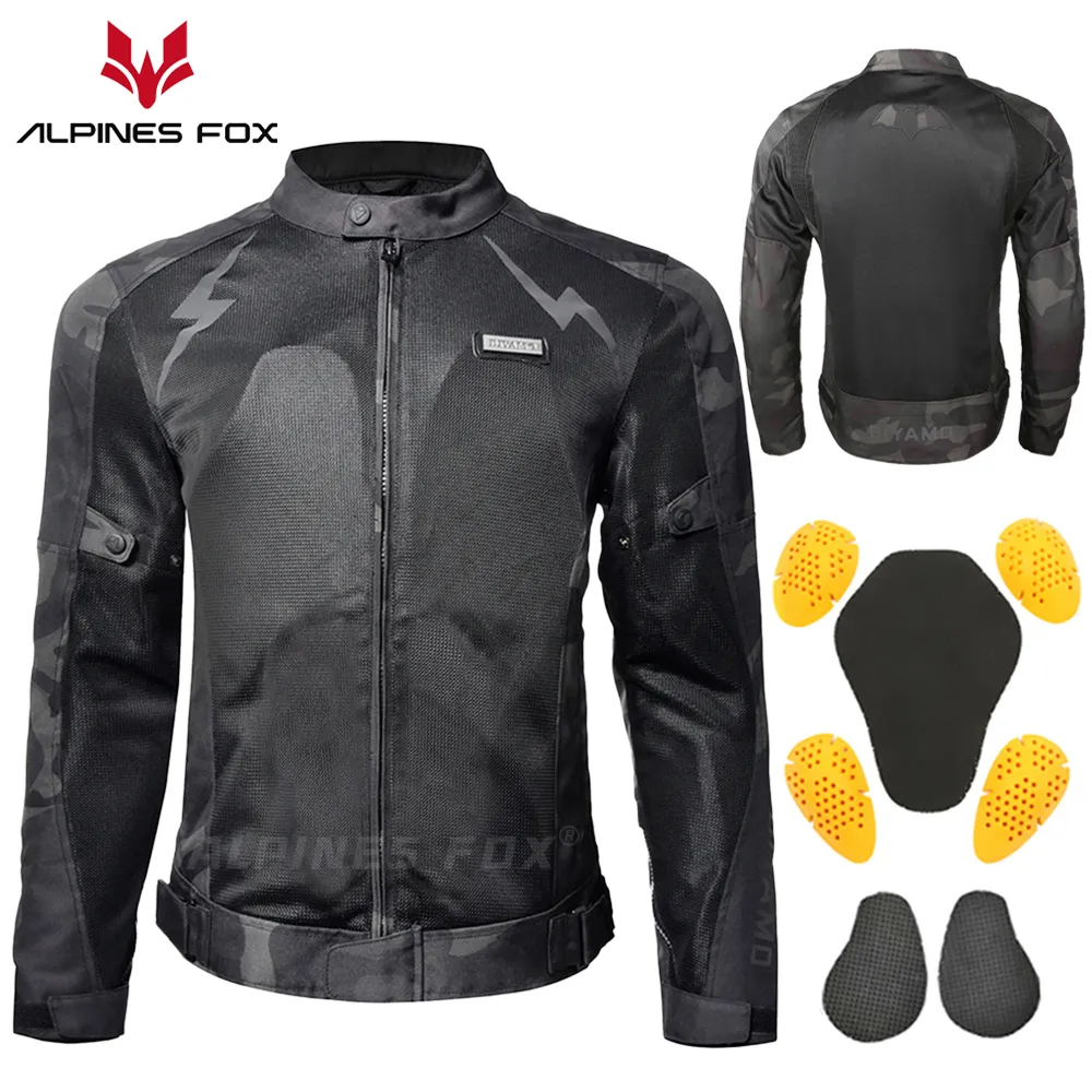 Breathable Mesh Motorcycle Jacket for Men with Reflective Racing ...