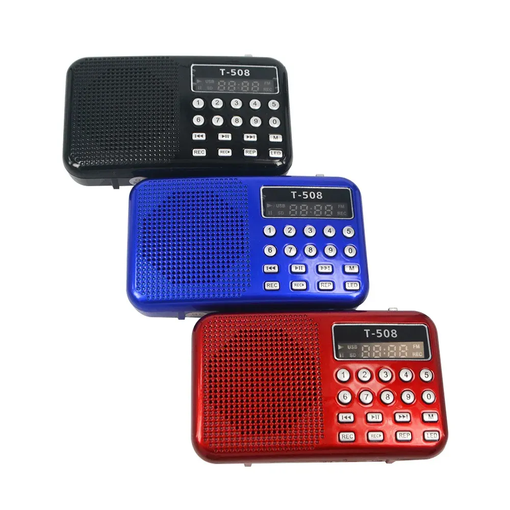 T508 Mini Portable Stereo LED FM Radio Speaker with Magnetic Design, USB and TF Card Support for ...