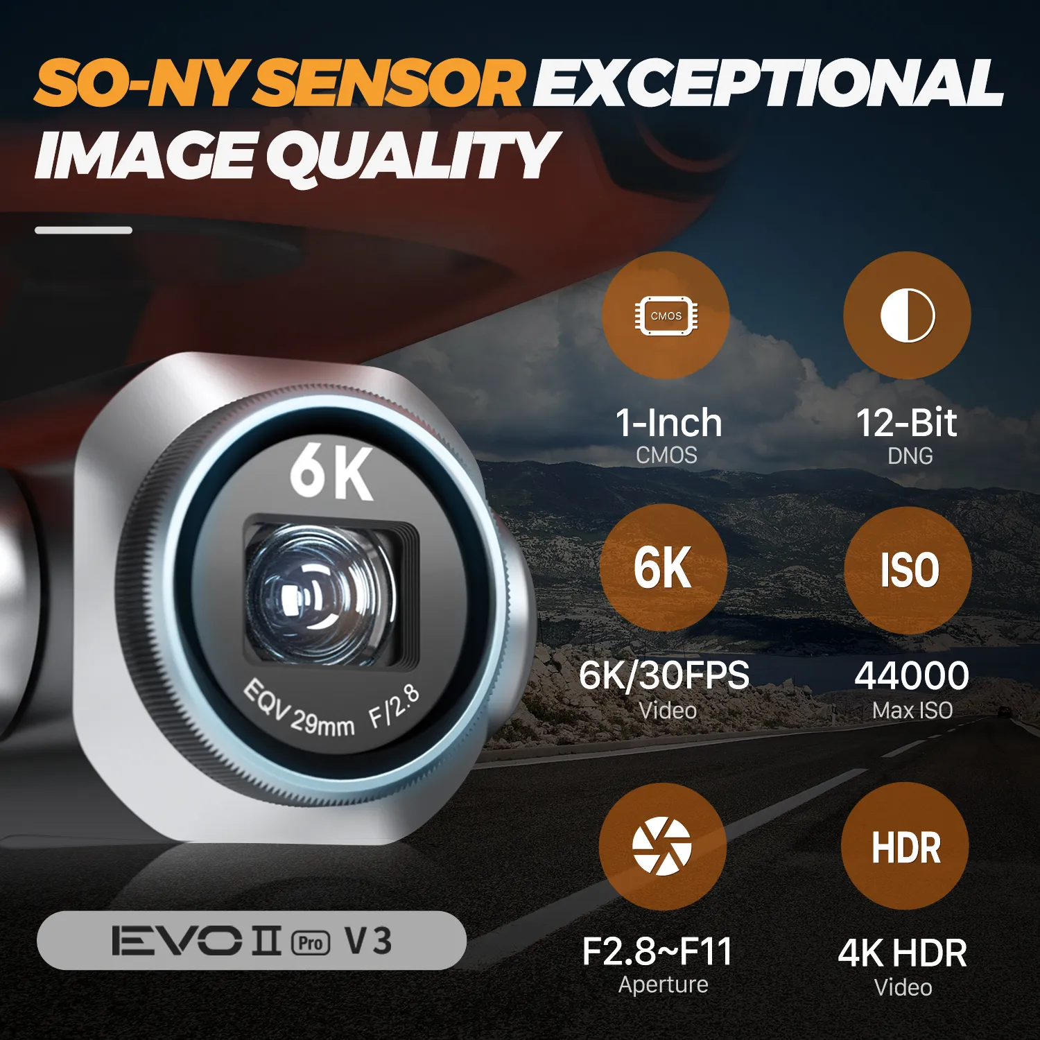 Autel Robotics EVO II Pro V3 6K drone and camera with 12-bit A-Log and ...