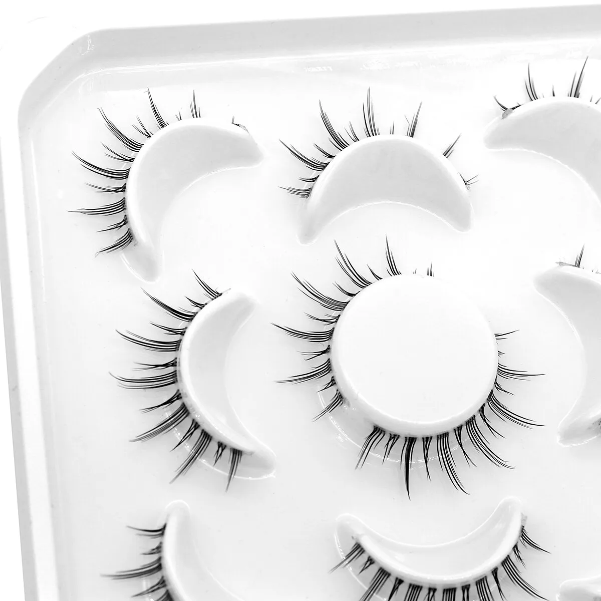 GROINNEYA Manga Lashes Natural Long Faux Mink Eyelashes Clear Band Soft ...
