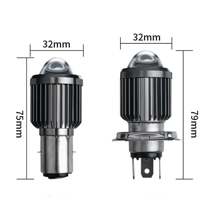 H4 LED Motorcycle Headlight Bulb CSP Lens White Fog Light DC 12V ...