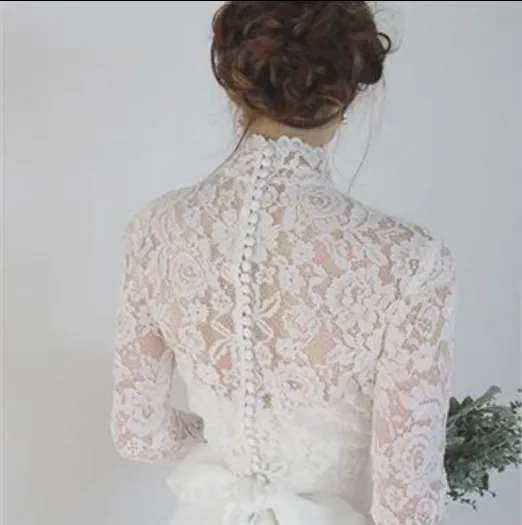High Neck Lace Appliques Bridal Bolero Shawl Wedding Accessories ...