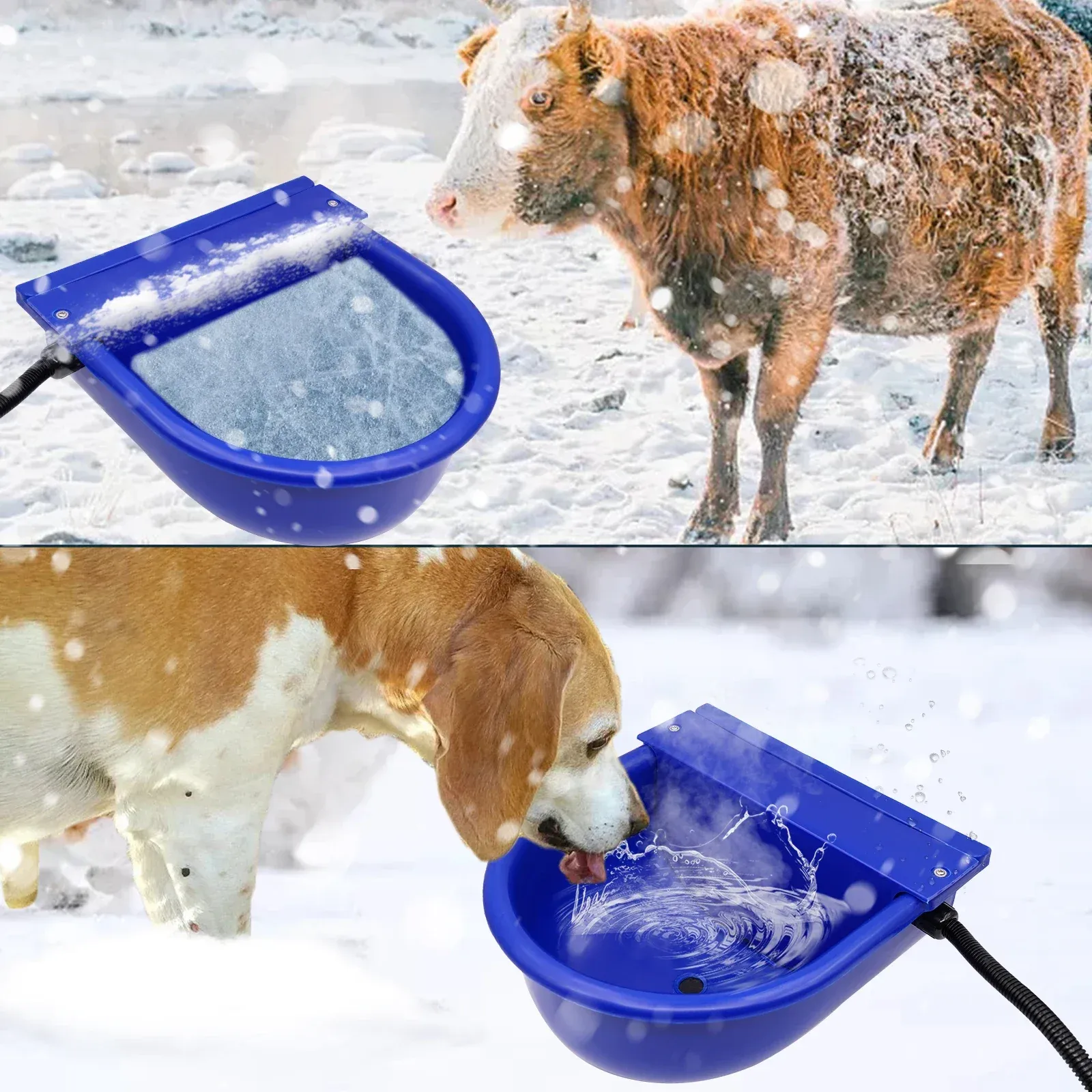 Goat Cow Cattle Horse Electric Heated Water Trough Pet Waterer Bowl For ...