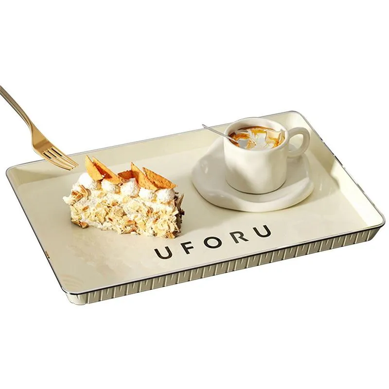 Bamboo Tea Serving Tray, Rectangle Decorative Wood Tea Platter for ...