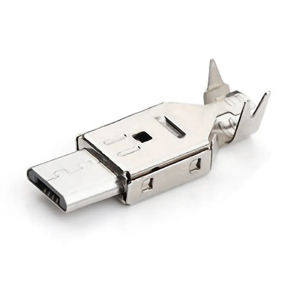Micro USB 5-pin Male Connector Plug Metal Shell Welding Wire Data OTG ...