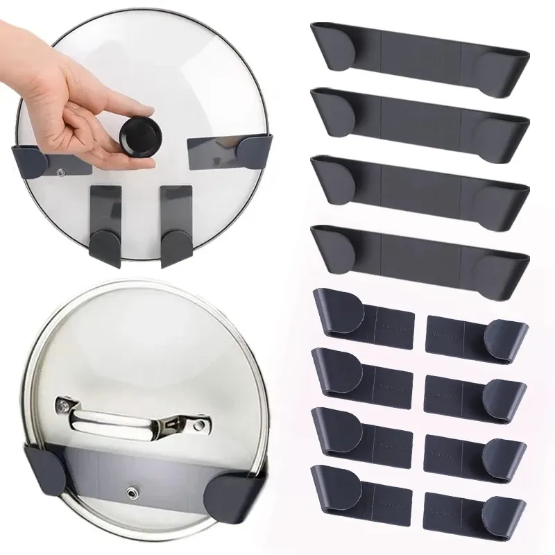 DHgate.com:Black Wall-Mounted Adhesive Plastic Pot Lid Holder, Cover ...