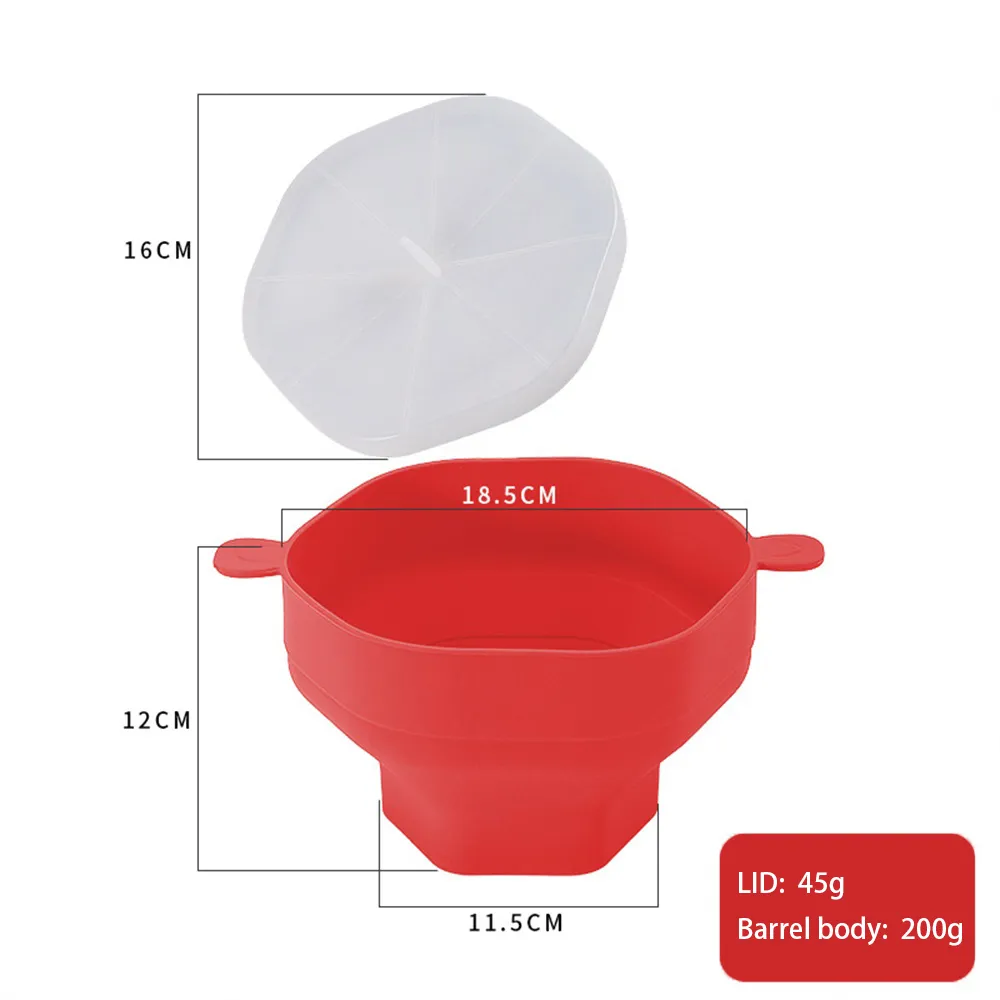Silicone Popcorn Bowl with Lid, Microwave Popcorn Bucket, Creative ...