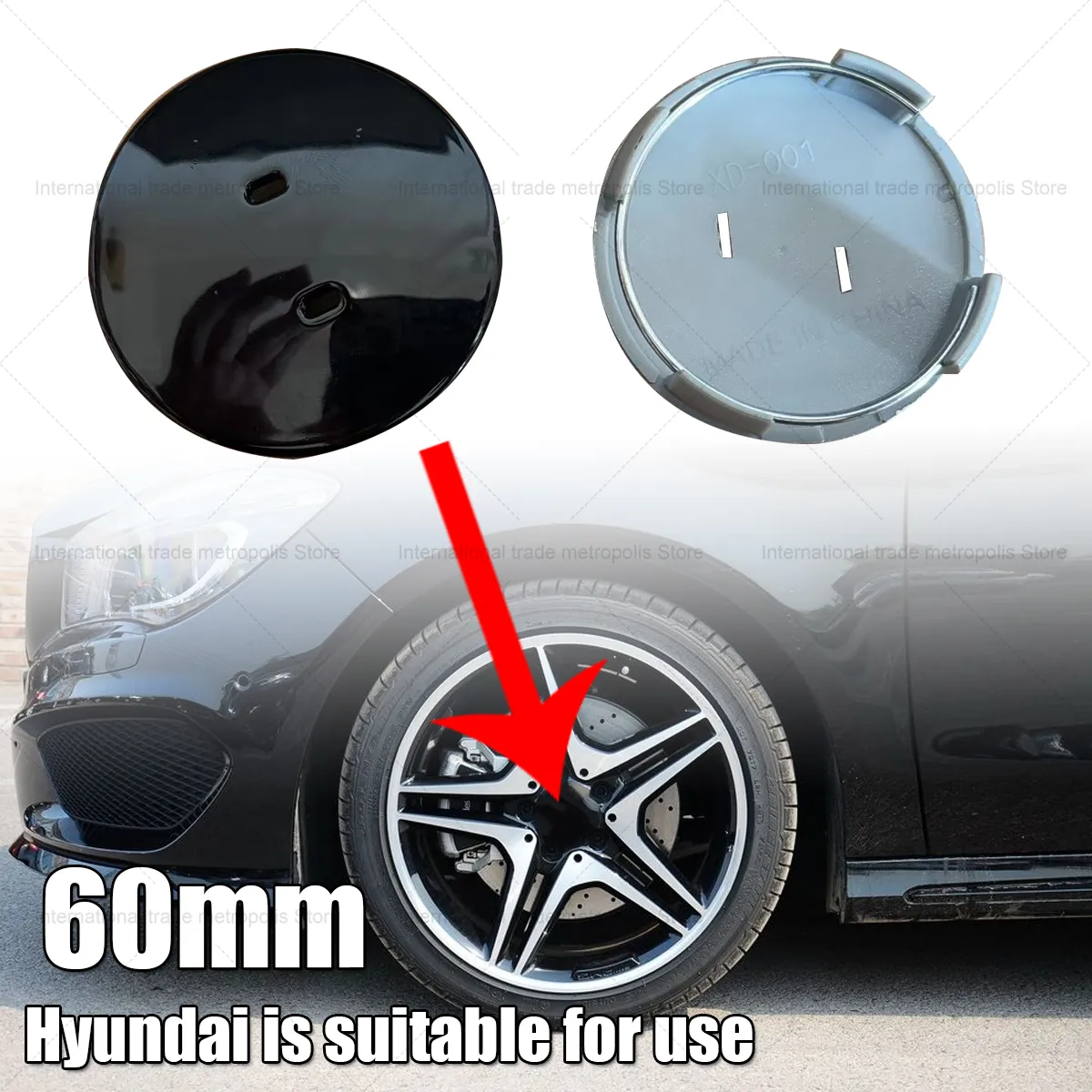 DHgate.com:4-Pack 60mm Black Car Wheel Center Hub Caps: Stylish ...