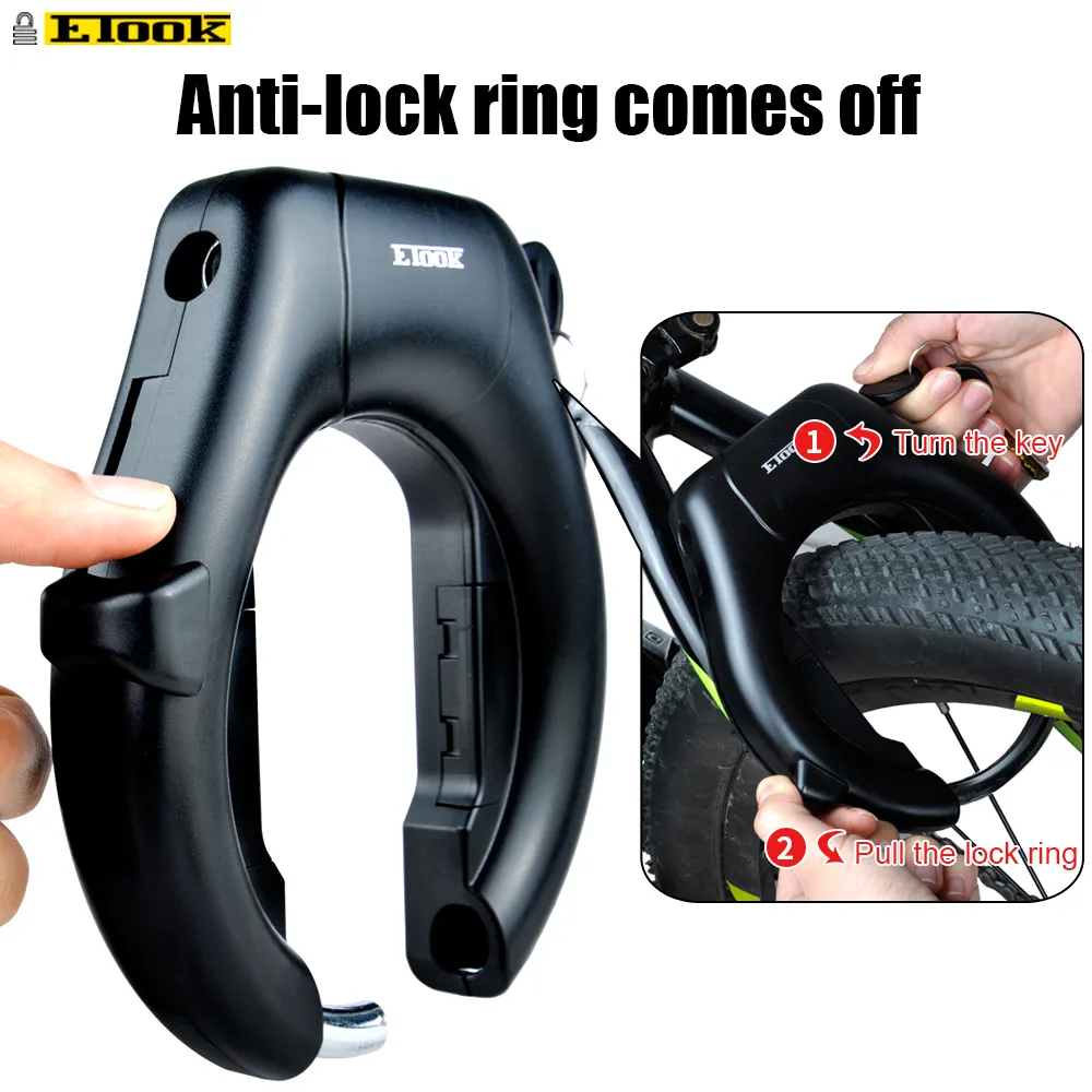 Etoook Bike Horseshoe Lock, Anti-Theft Hardened Steel Pipe Lock ...