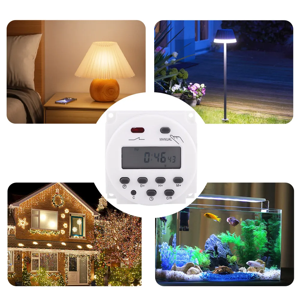 Digital Lamp Timer Indoor Digital Time Switch Weekly Programmable Timer ...