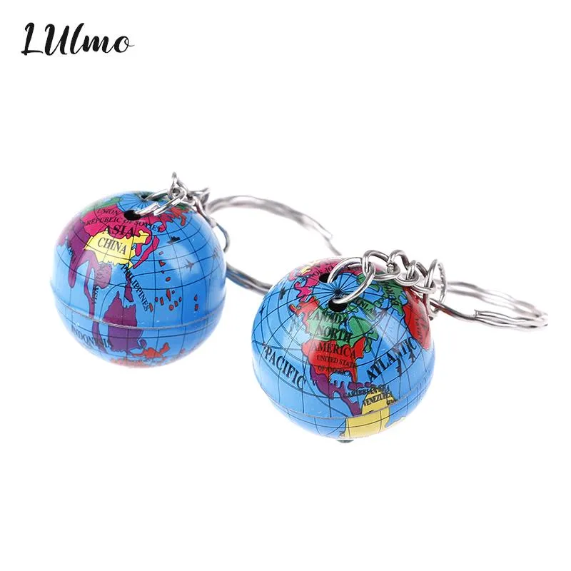 Glass Key Chains: Set Of 2 Miniature World Map Keychains With Glass ...