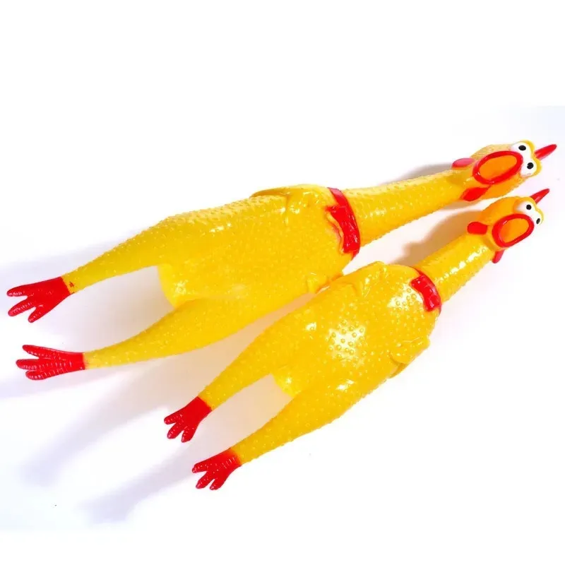 DHgate.com:Yellow Rubber Squeaky Chicken Dog Toy - Interactive Chew Toy ...