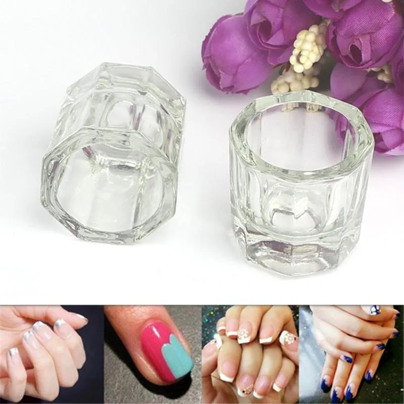 Acrylic Powder Liquid Nail Cup with Crystal Glass Lid - Dappen Dish ...