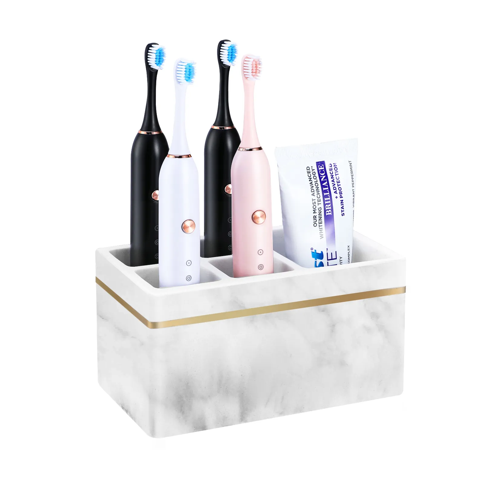 Luxspire Resin Toothbrush Holder Stand with 5 Slots for Electric ...