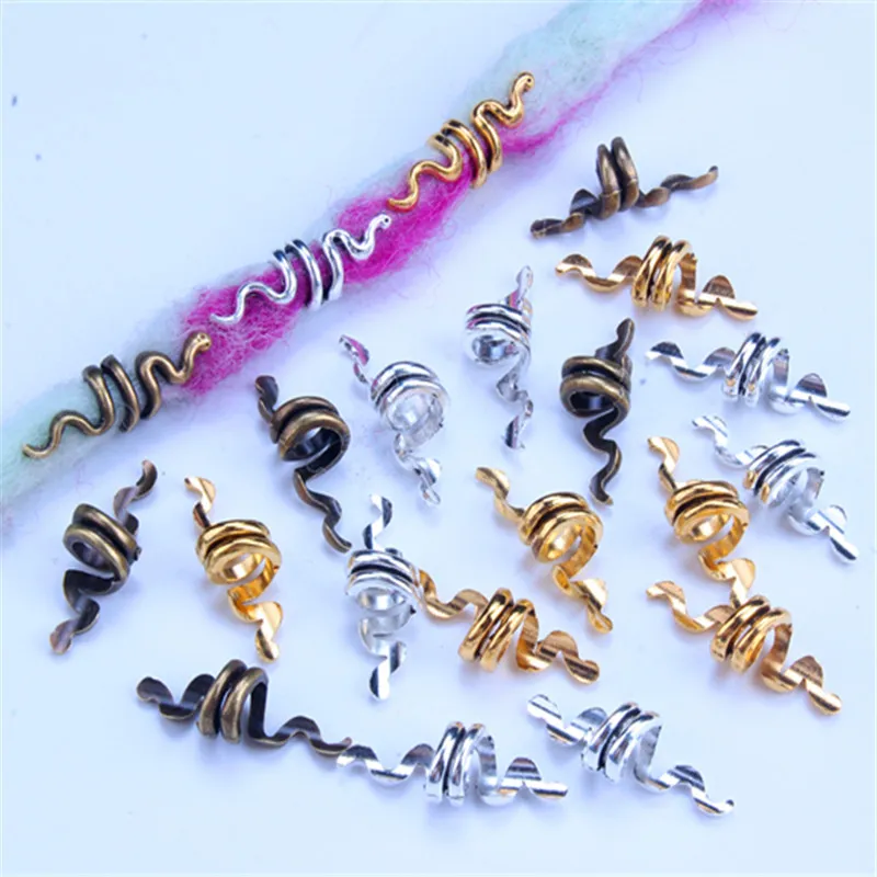 10 Viking Braids Dreadlock Beard Beads Cuffs for Hair Rings - Alloy ...