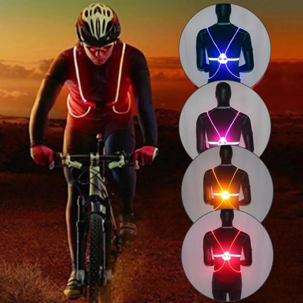 Reflective LED Flash Vest for Night Cycling Running Outdoor Activities ...