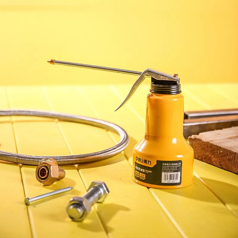 Deli Oil Can Oiler: High Pressure Pump, Transparent Plastic and Metal ...