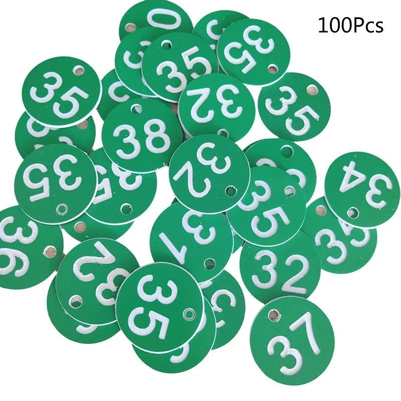 Multicolor Numbered Key Tags - 100 Pack Plastic Numbered Keyrings for ...