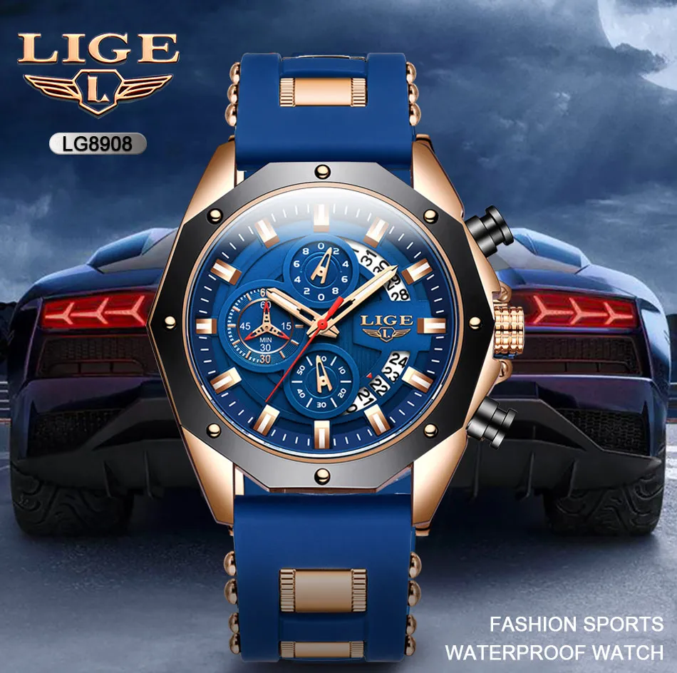 LIGE Men's Sport Quartz Watch 46mm Round Alloy... From Ligewatch, $19. ...
