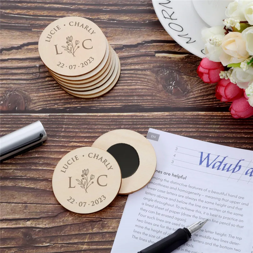 DHgate.com:"Unique Engraved Wood Fridge Magnets: Personalized Wedding ...