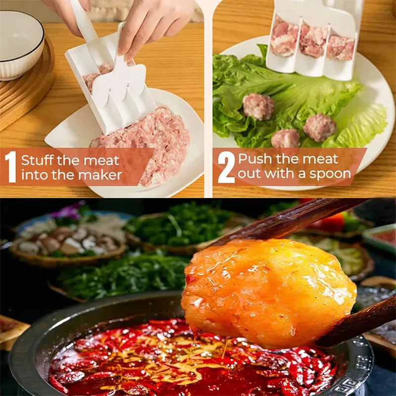 4-in-1 PP Meatball Maker with Non-Stick Scoop for Effortless Stuffed ...