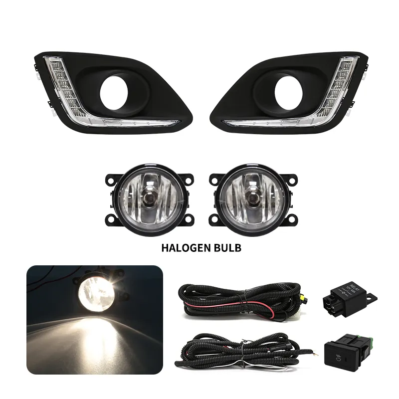 Bright White LED Daytime Running Lights Fog DRL Bumper Driving Lamps ...