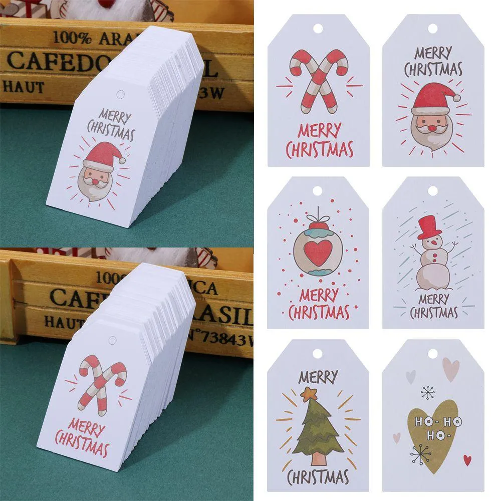 Christmas Paper Gift Label Tags Santa Claus Snowflake Kraft Paper 2.36 ...