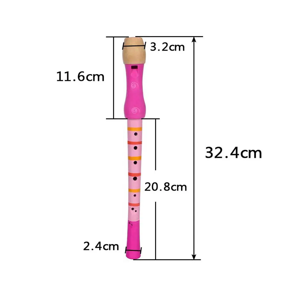 8-Hole Wooden Recorder: Bamboo Descant Musical Instrument for Children ...