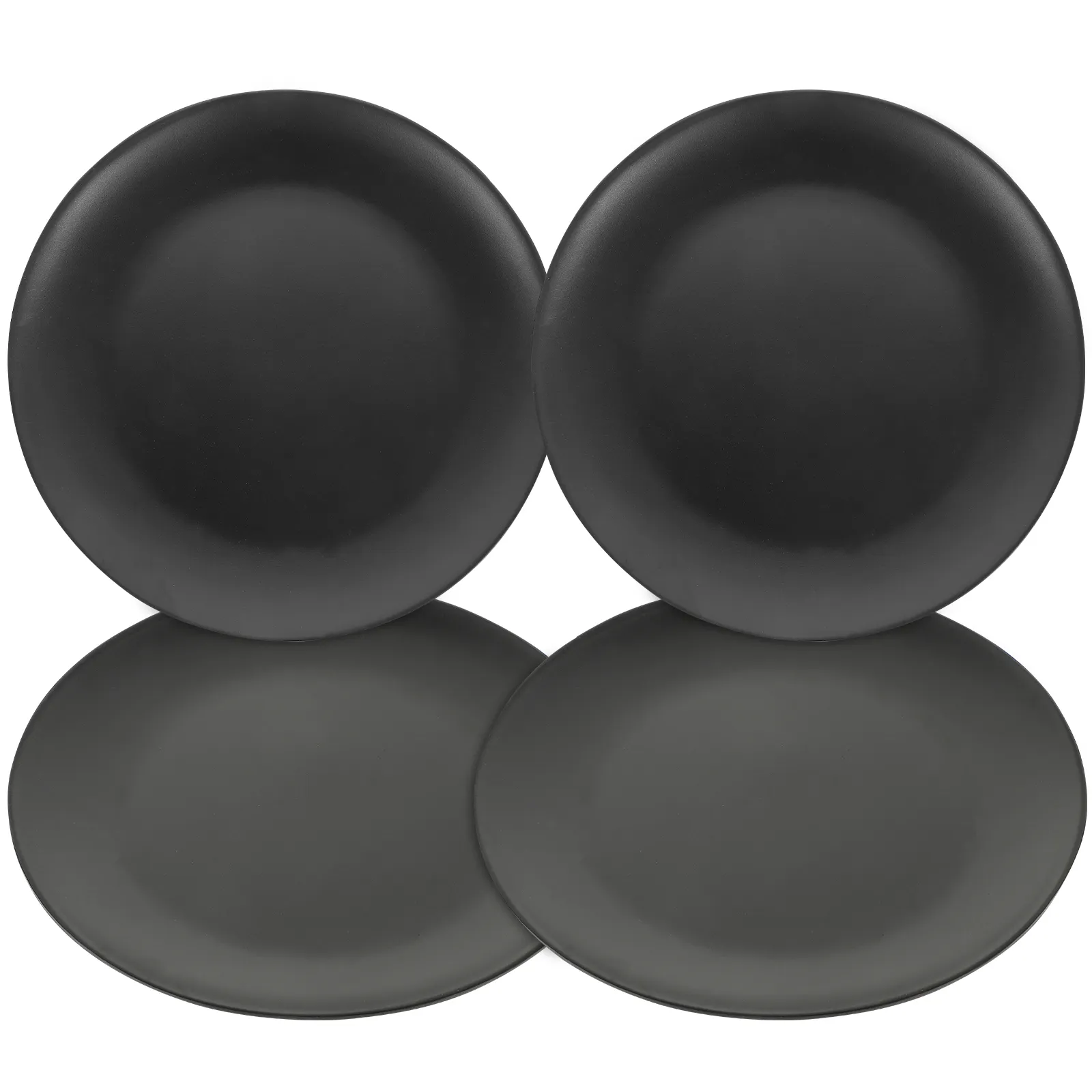 Matte Black Melamine Dinnerware Set | Round Flat Plates | Gothic Dinner ...