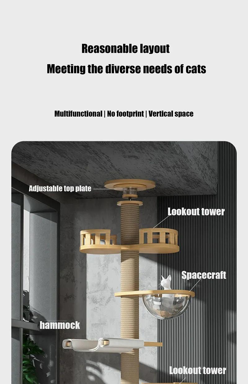 Cat Tree Condo House Tower for Indoor Cats with Activity Center ...