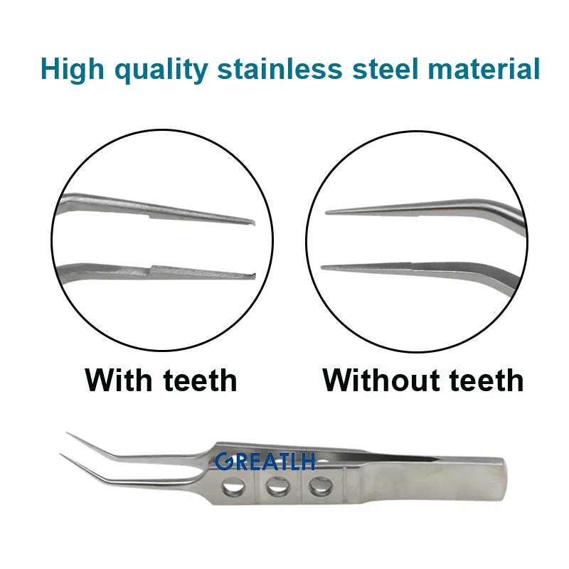 Wholesale Stainless/Titanium Corneal Forceps Tweezers Cataract Eye ...
