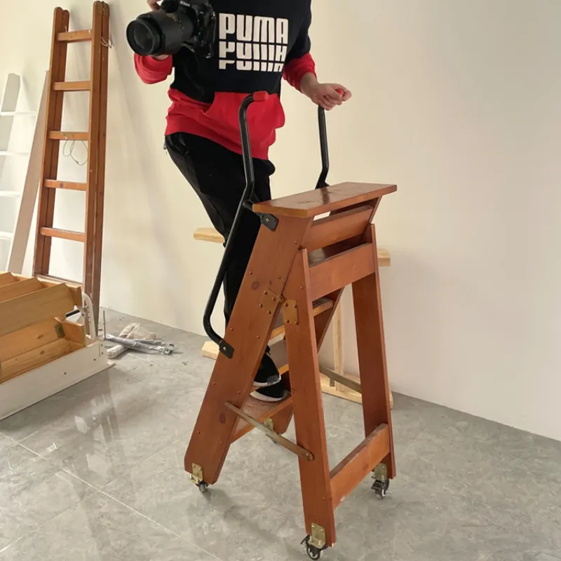 DHgate.com:"Solid Wood Functional Movable Staircase Stepladder with ...