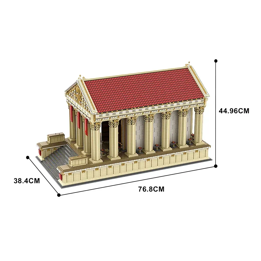 Gobricks MOC Ancient Roman Temple Model Bricks DIY Town Street View ...