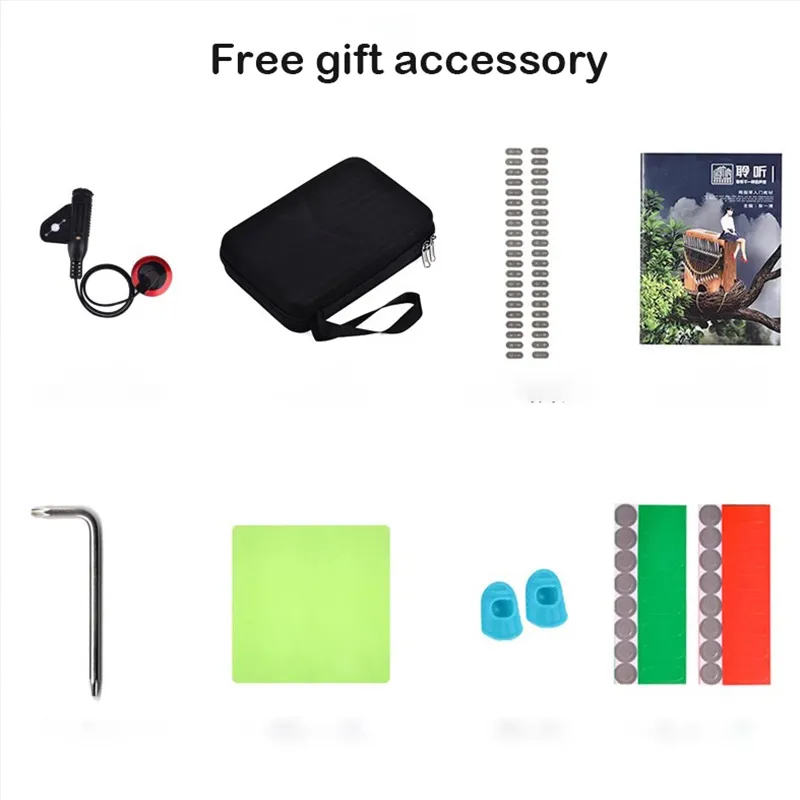 Professional 42-Key Black Walnut Kalimba with Pickup: Solid Wood Veneer ...