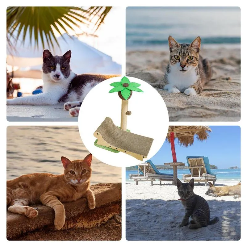 Cat Scratcher Board Beach Chair Shaped Curved Cardboard Cat Scratcher ...