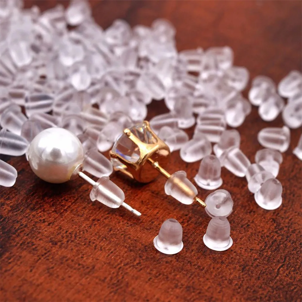 DHgate.com:Bullet-Shaped Clear Rubber Earring Backs Stoppers for ...