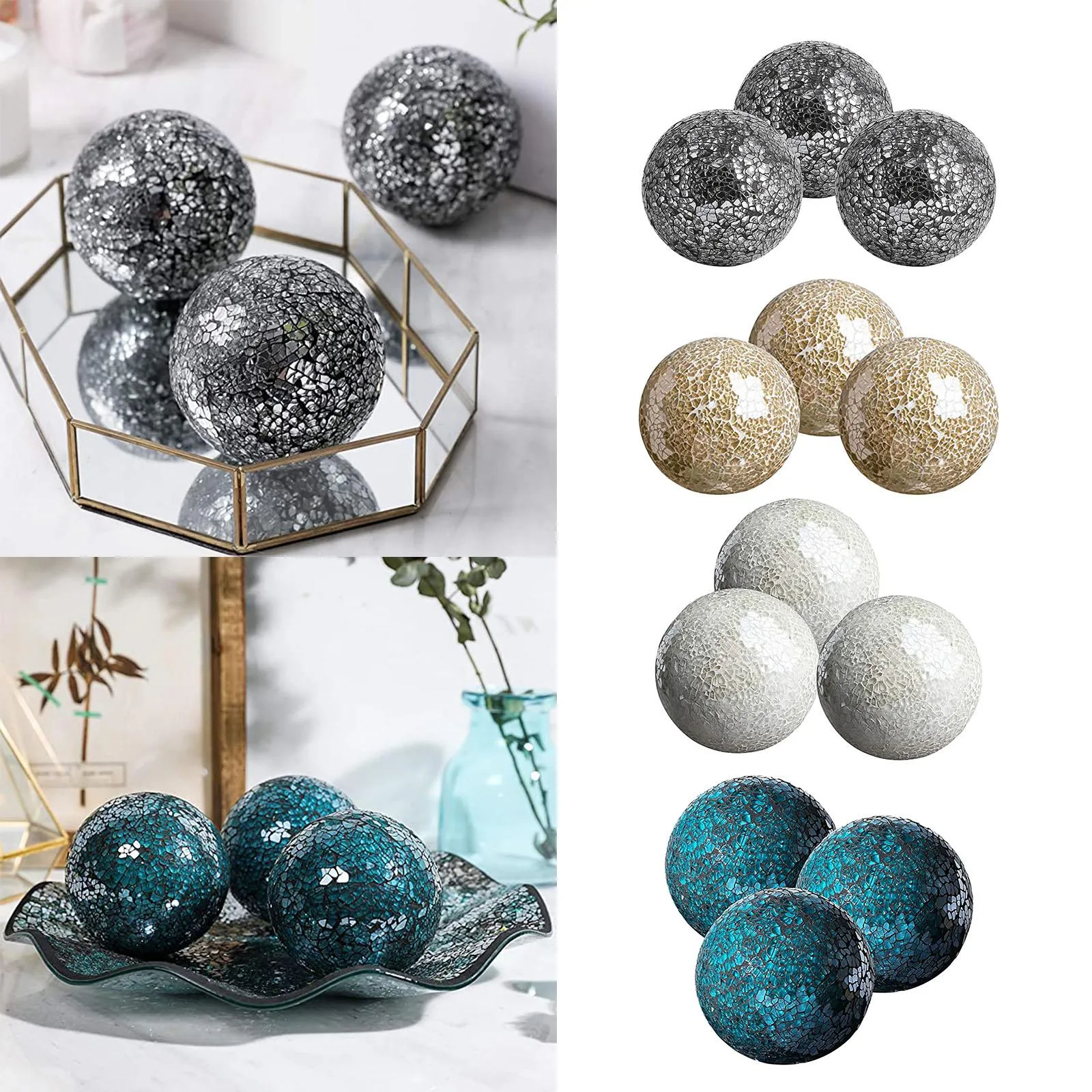 DHgate.com:Decorative Glass Mosaic Sphere Balls | Set of 3 | Home Décor ...