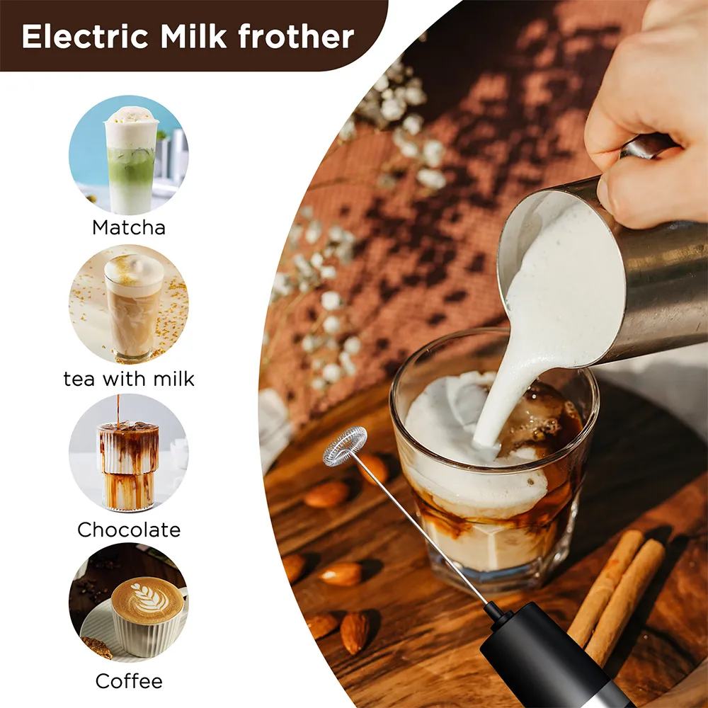 DHgate.com:2024 Handheld Electric Milk Frother, Portable Foam Maker for ...