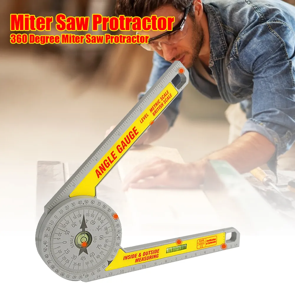 Digital 360 Miter Saw Protractor ABS Angle Measurer Ruler, Inclinometer ...