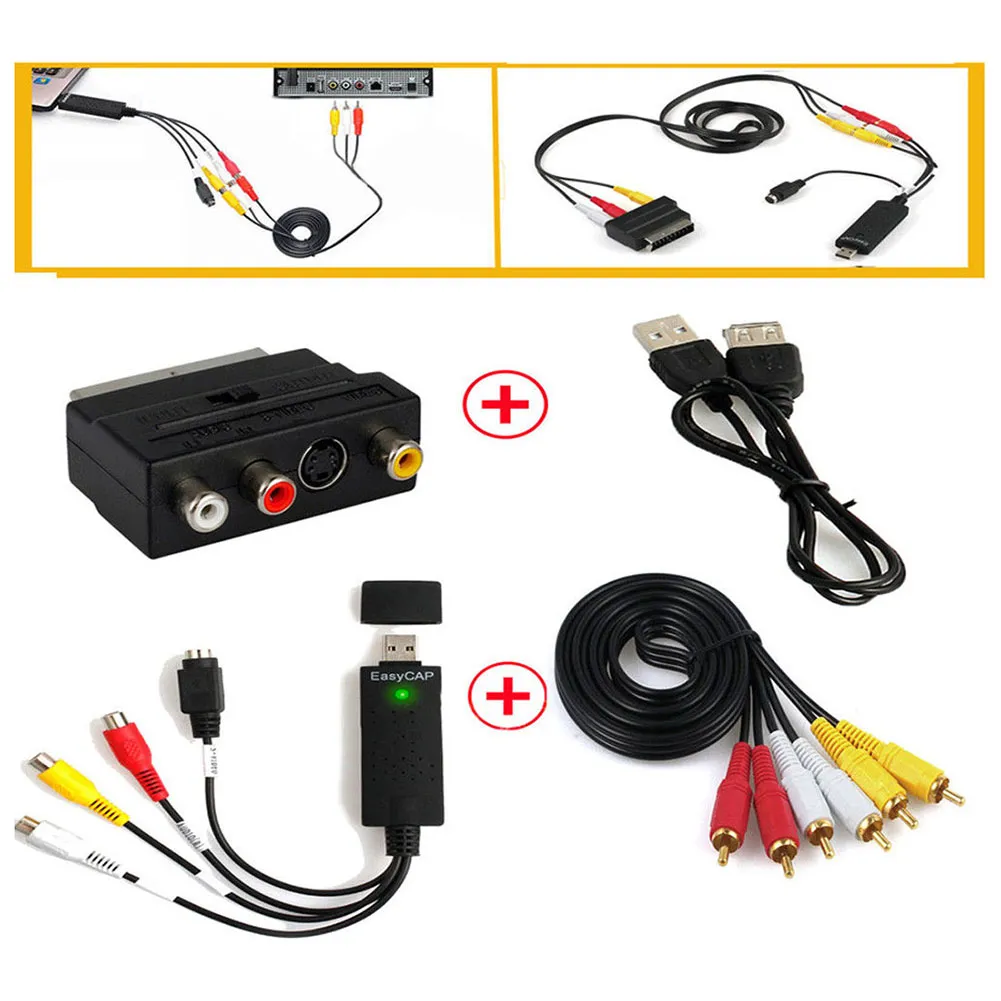 4K Video Capture Card, USB 2.0 Easy Cap S-Video 3RCA AV to USB Adapter ...