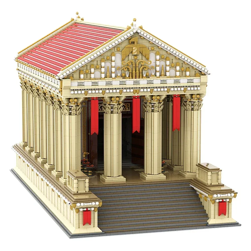 Gobricks MOC Ancient Roman Temple Model Bricks DIY Town Street View ...