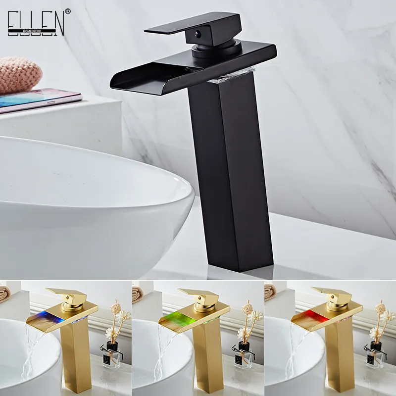 DHgate.com:Luxury Square LED Bathroom Waterfall Sink Faucet ...