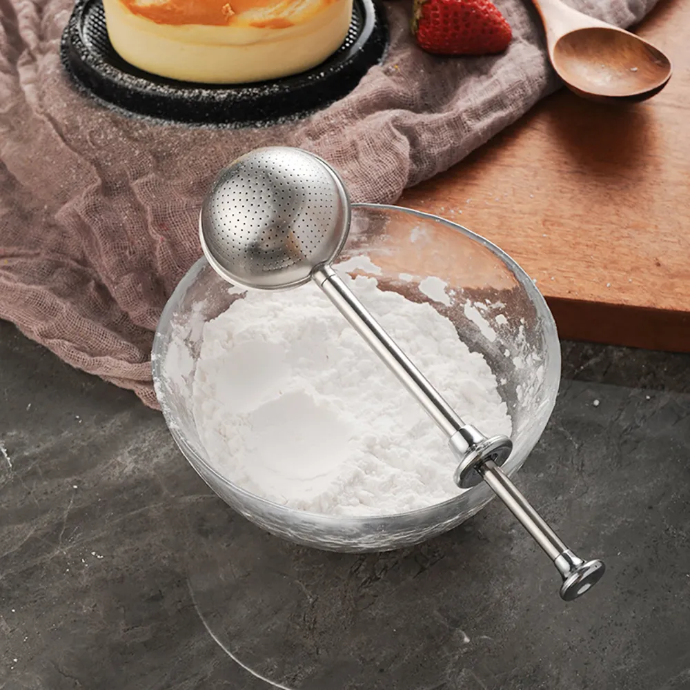 DHgate.com:2-Pack Silver Stainless Steel Flour Sugar Shaker Duster with ...