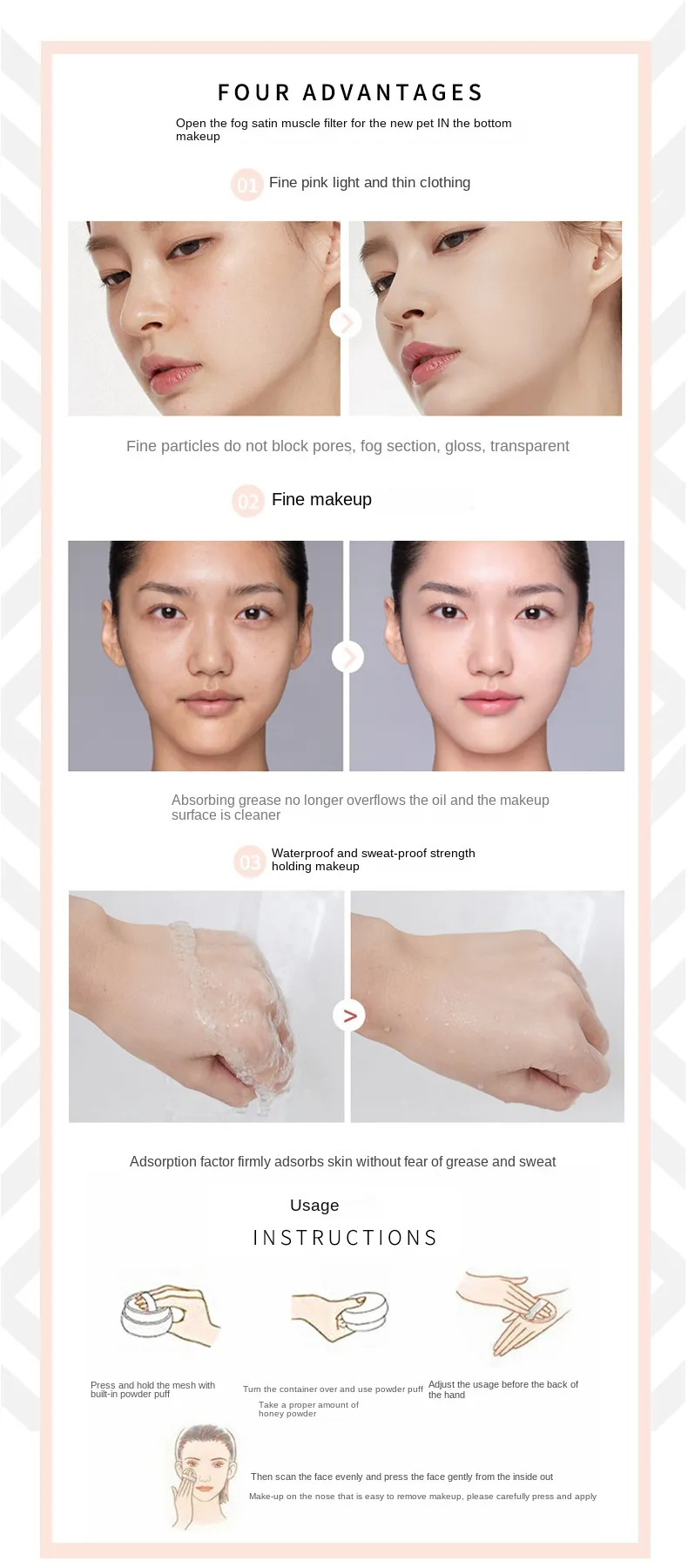 Mack Andy Original Loose Powder with Puff Waterproof Matte Setting ...