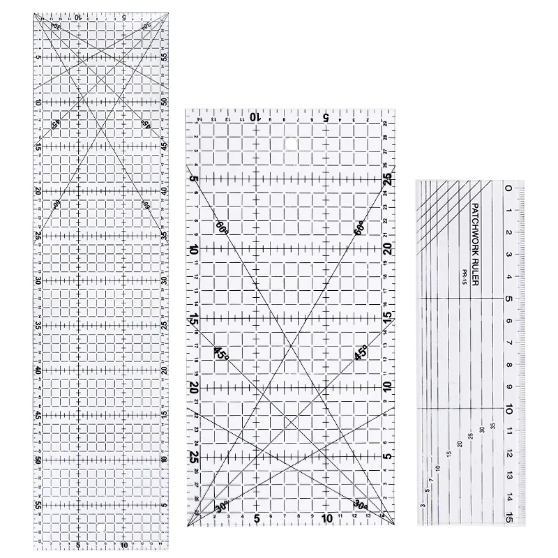 MIUSIE Clear Acrylic Sewing Ruler 12 in Transparent Patchwork Scale for ...
